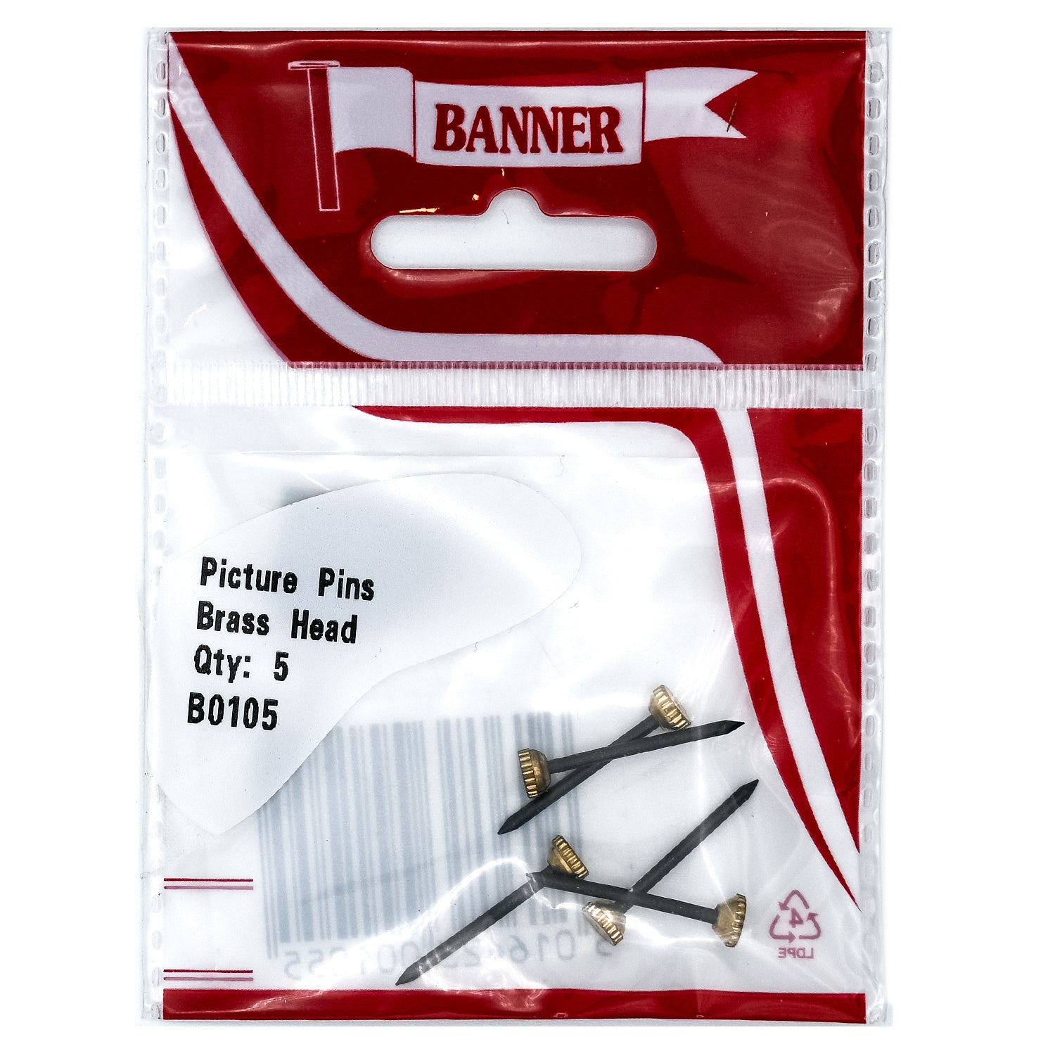 Banner Brass Headed Picture Pins 5 Pack – Jim's DIY