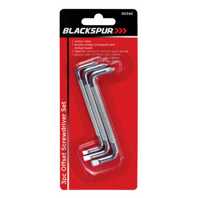 Blackspur SD340 3 Piece Offset Angled Screwdriver Set – Jim's DIY
