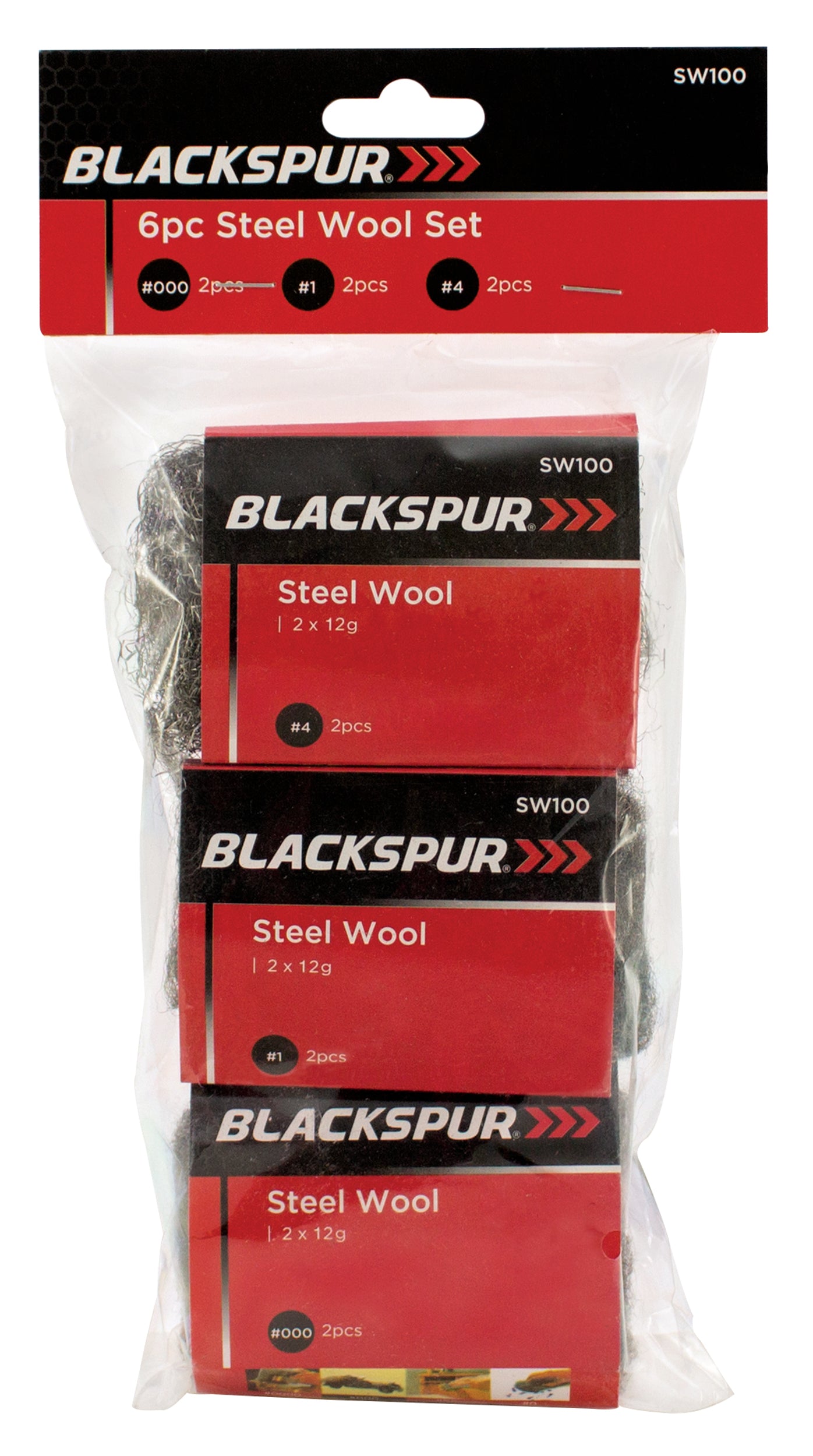 Blackspur SW100 Mixed Steel Wool 6 Pack – Jim's DIY