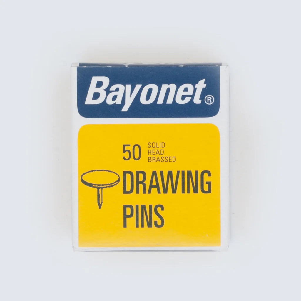 Bayonet 50 Solid Head Brassed Drawing Pins – Jim's DIY