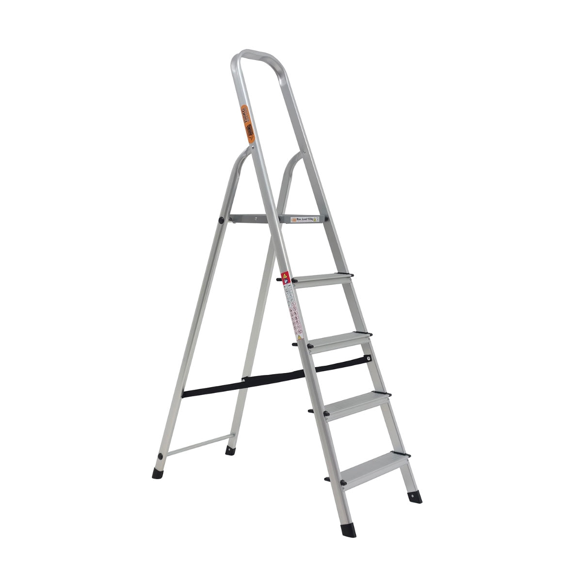 Rhino 5 Tread Aluminium Handrail Step Ladder – Jim's DIY