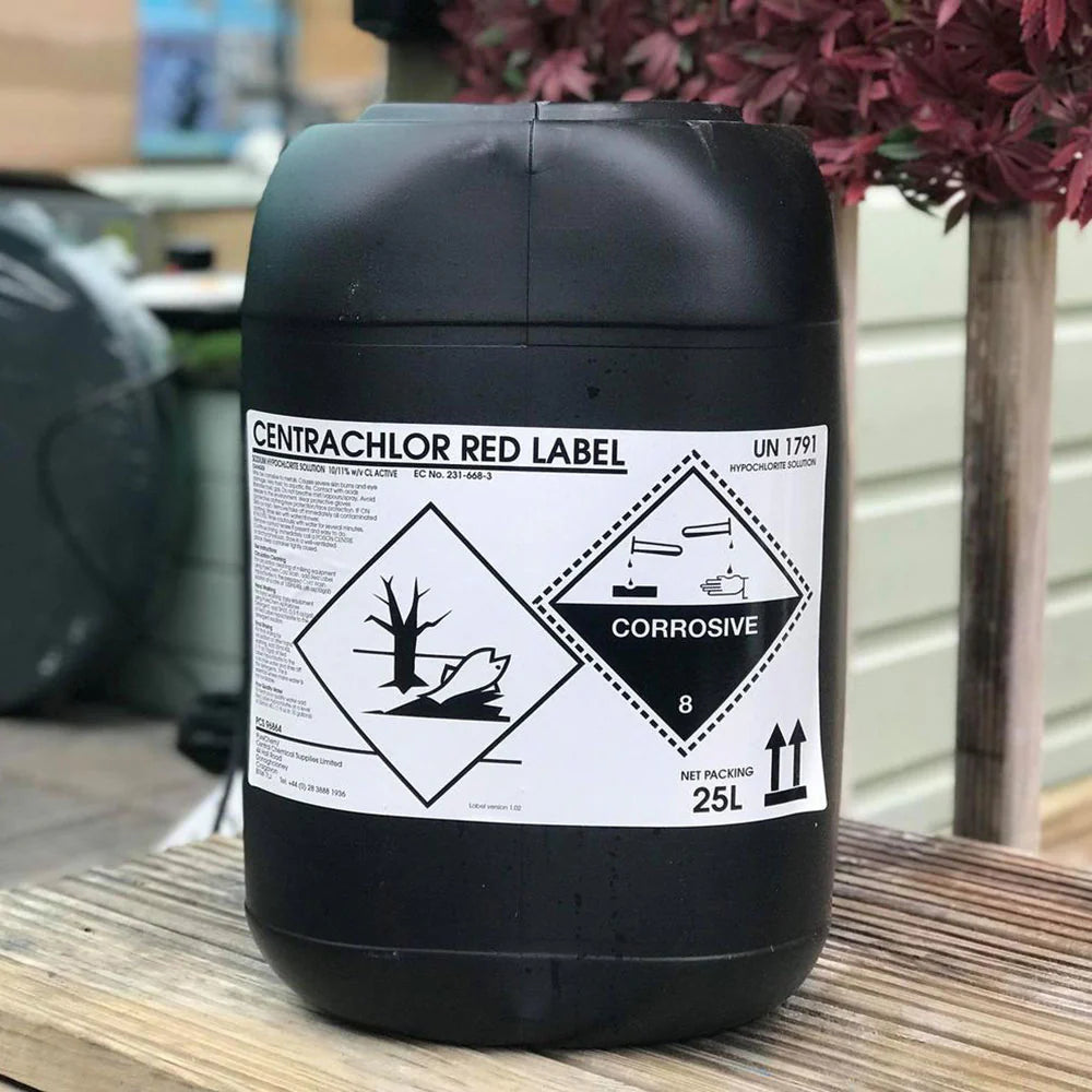 x10 Sodium Hypochlorite / Red Label 10/11% 25L – Jim's DIY