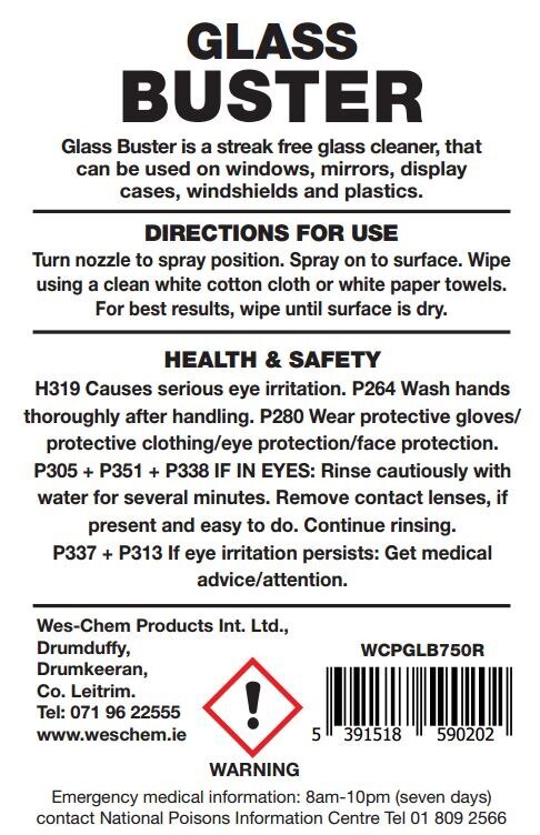 Wes Chem Glass Buster Spray – Jim's DIY